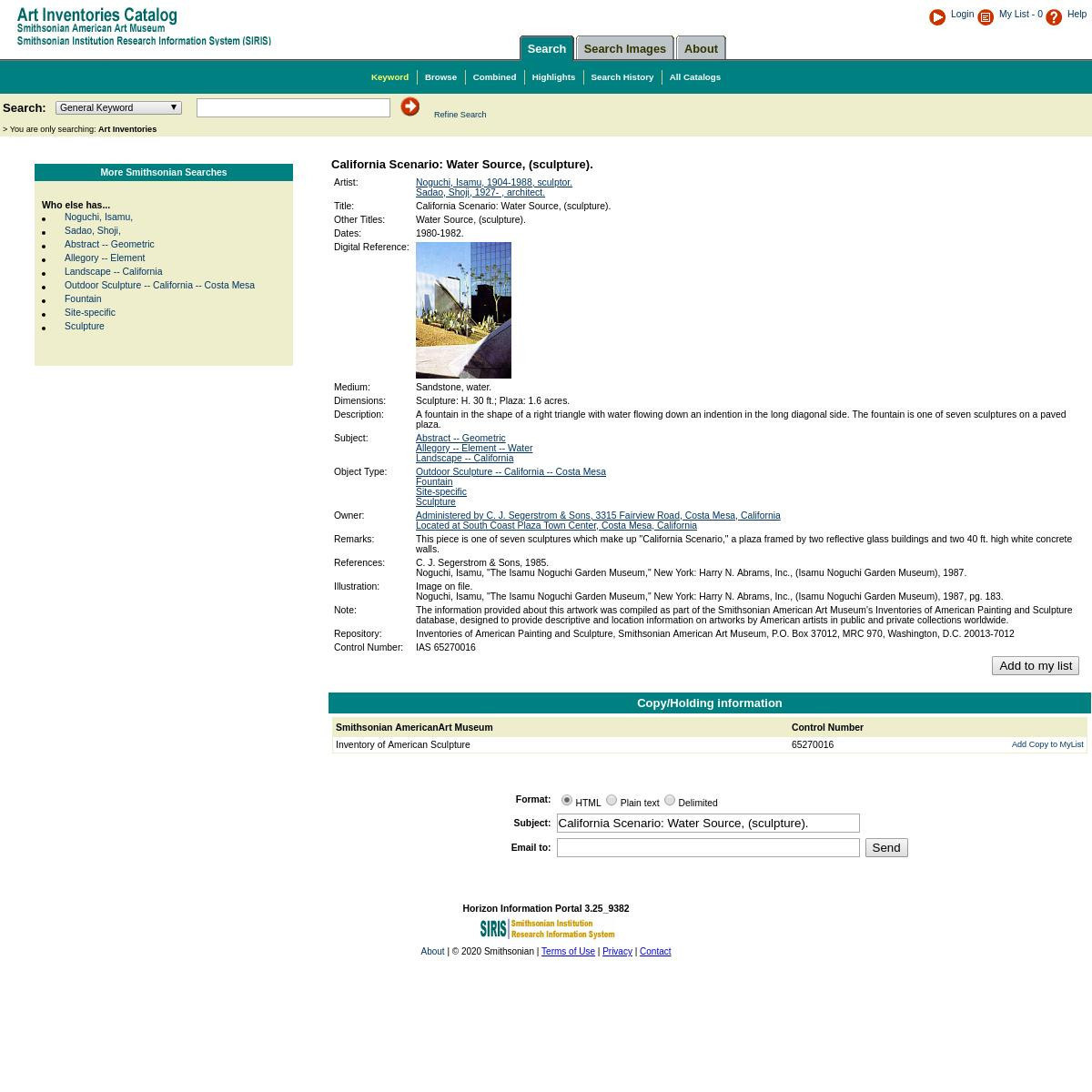 Resources :: California Scenario: Water Source, (sculpture) | Smithsonian Learning Lab