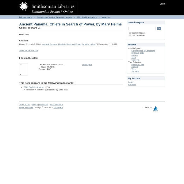 Resources :: Ancient Panama: Chiefs in Search of Power, by Mary Helms ...