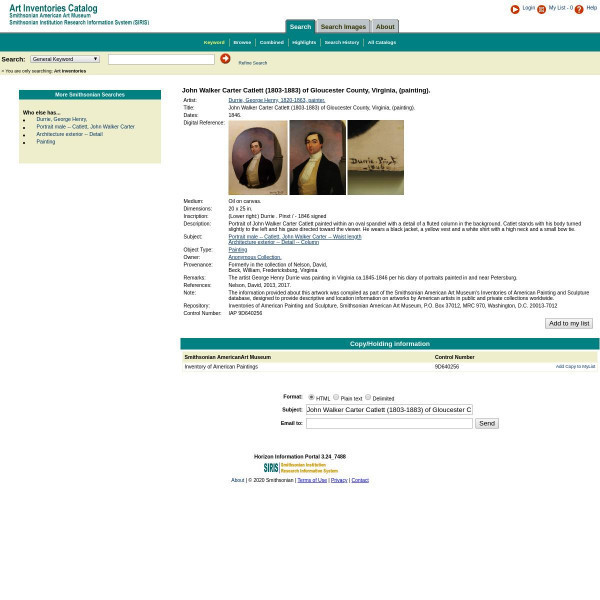 Resources :: John Walker Carter Catlett (1803-1883) of Gloucester ...