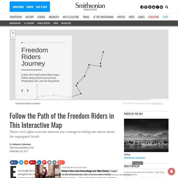 Resources :: Follow the Path of the Freedom Riders in This Interactive ...