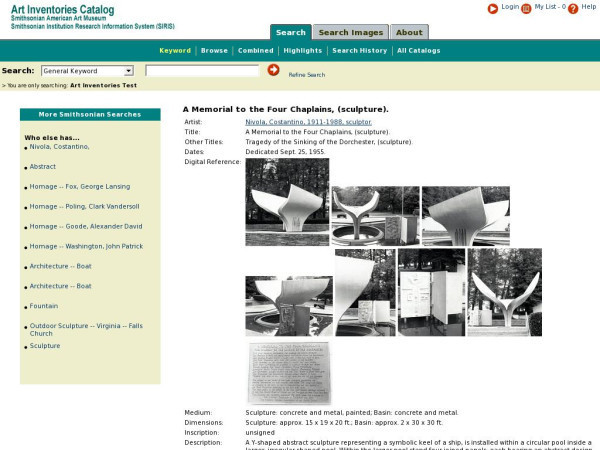Resources :: A Memorial to the Four Chaplains, (sculpture ...