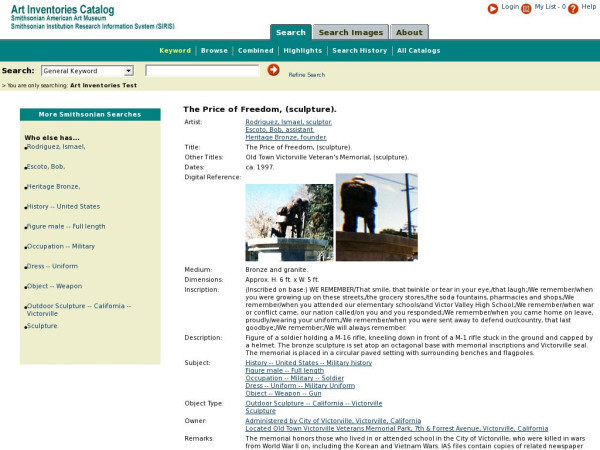 Resources :: The Price of Freedom, (sculpture) | Smithsonian Learning Lab