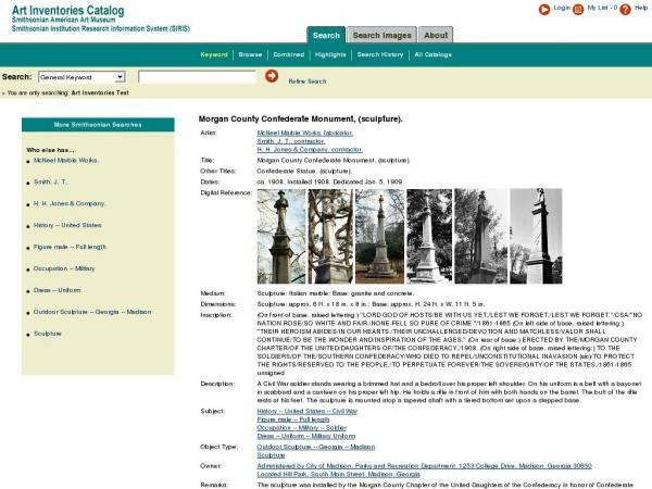 Resources :: Morgan County Confederate Monument, (sculpture) | Smithsonian Learning Lab