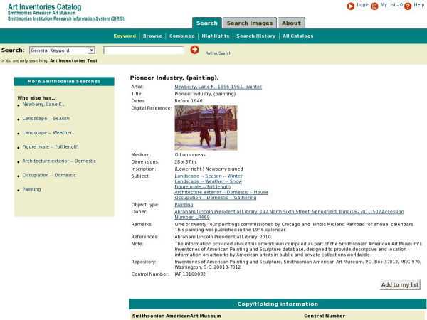 Resources :: Pioneer Industry, (painting) | Smithsonian Learning Lab