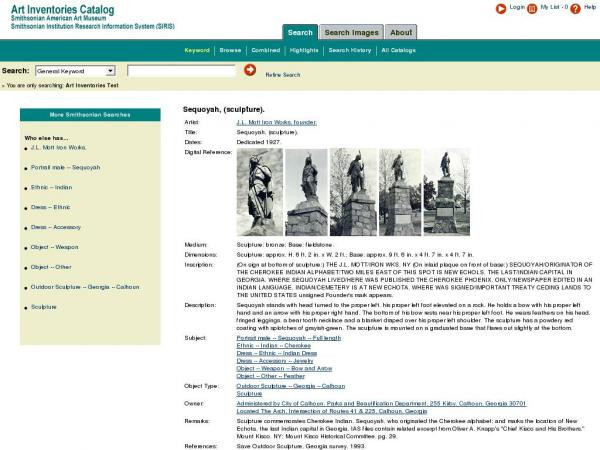 Resources :: Sequoyah, (sculpture) | Smithsonian Learning Lab