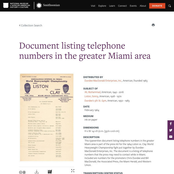 Resources :: Document listing telephone numbers in the greater Miami ...